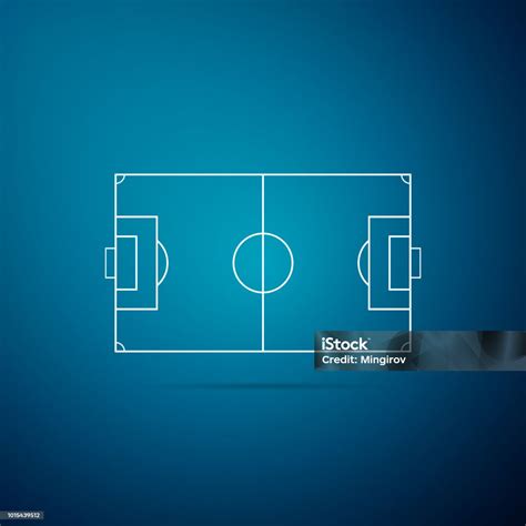 축구 필드 또는 축구 필드 아이콘 파란색 배경에 고립 평면 디자인입니다 벡터 일러스트 레이 션 설계도에 대한 스톡 벡터 아트 및 기타 이미지 Istock