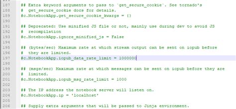 Iopub Data Rate Exceeded The Notebook Server Will Temporarily Stop Sending Output To The Client