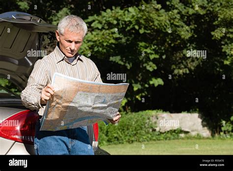 Man Looking At Map Stock Photo Alamy