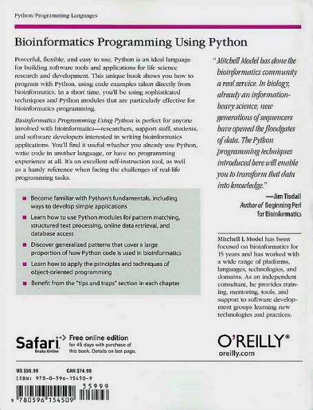 Bioinformatics Programming Using Python Edition 1 By Mitchell Model