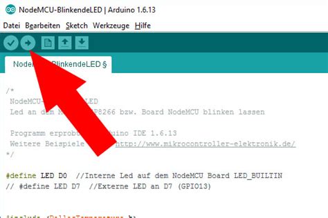 NodeMCU Arduino IDE Uebertragen Mikrocontroller Elektronik De