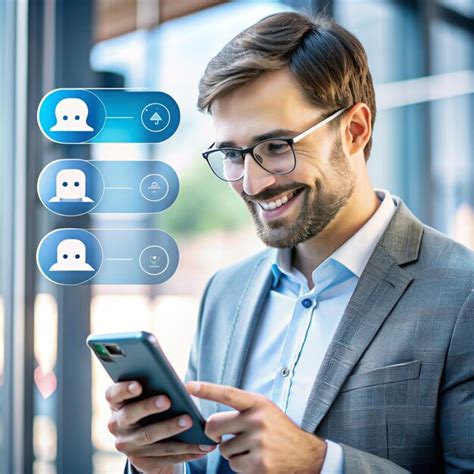 Premium Photo | Man online chatting with AI chat bot on smartphone ...