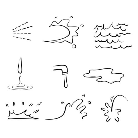 Hand Drawn Doodle Water Splash Illustration Vector Isolated 7071701