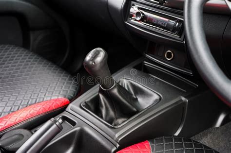 Automatic Transmission Shift Selector In The Car Interior Closeup A