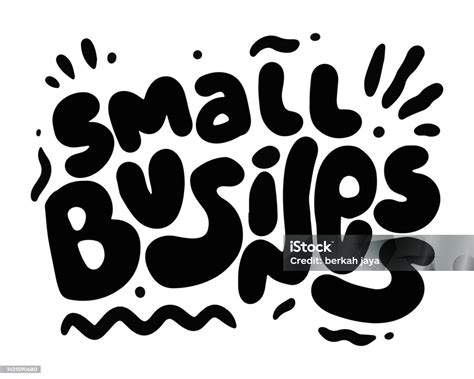 스티커 및 디자인 요소를 위해 손으로 그린 중소 기업 단어 텍스트 일러스트 레이 션 0명에 대한 스톡 벡터 아트 및 기타 이미지 0명 공란 구름 Istock