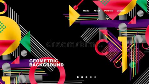 Geometric Abstract Background With Bold Shapes And Contrasting Colors Circles Triangles