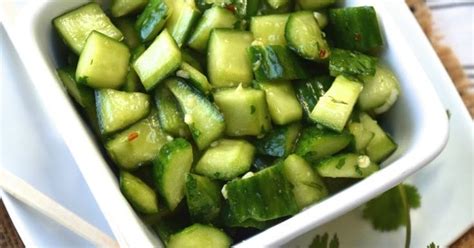 Smashed Cucumbers With Sesame Oil And Garlic Authentic Chinese