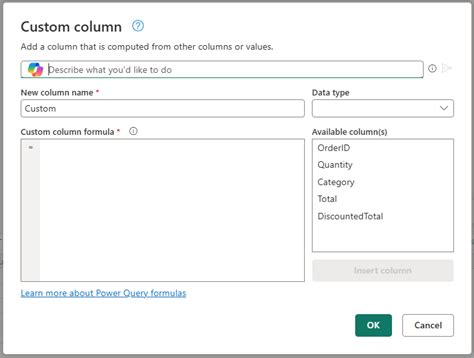 new copilot experience in dataflow gen2 natural language to custom