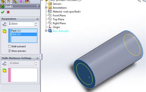 Shell Features SolidWorks SolidWorks Tutorials