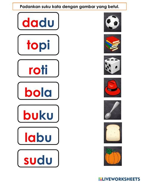 Suku Kata Kvkv Free Interactive Worksheets 5027772