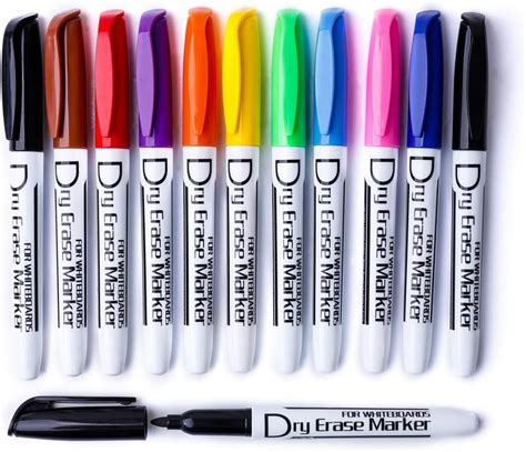Dry Erase Markers Low Odor Fine Whiteboard Markers Thin Box Of 12，10