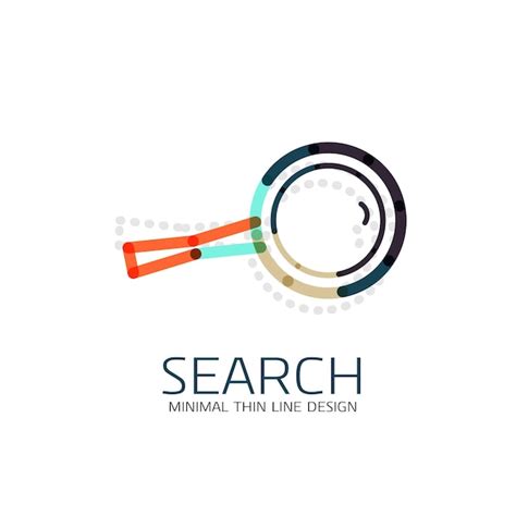 Premium Vector Vector Thin Line Design Logo Magnifying Glass Search