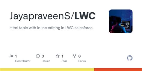 GitHub JayapraveenS LWC Html Table With Inline Editing In LWC Salesforce