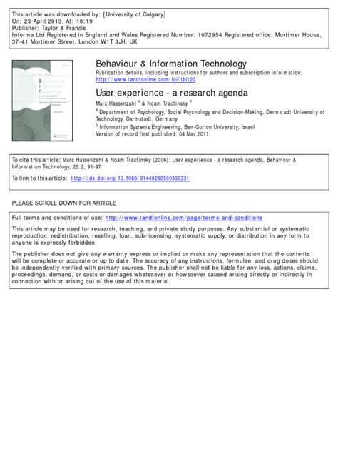 user experience a research agenda pdf user experience human