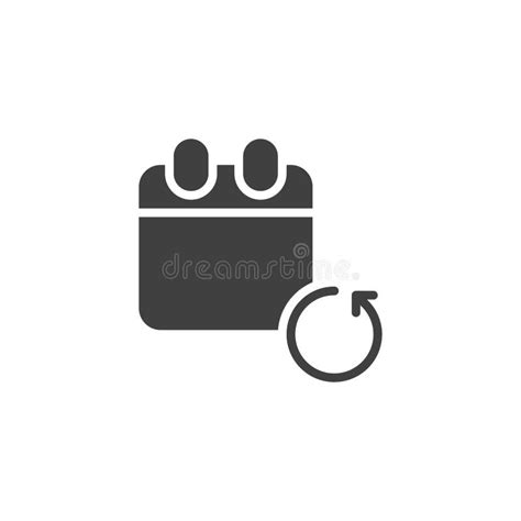 Calendar With Circular Arrow Vector Icon Stock Vector Illustration Of Clipart Simple 343874439