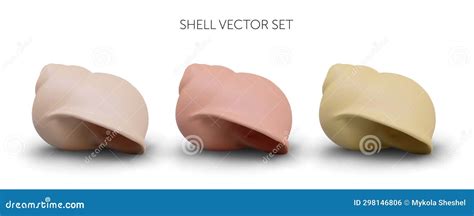 Set Of Wide Spiral Shells In Delicate Colors Protection Of Sea