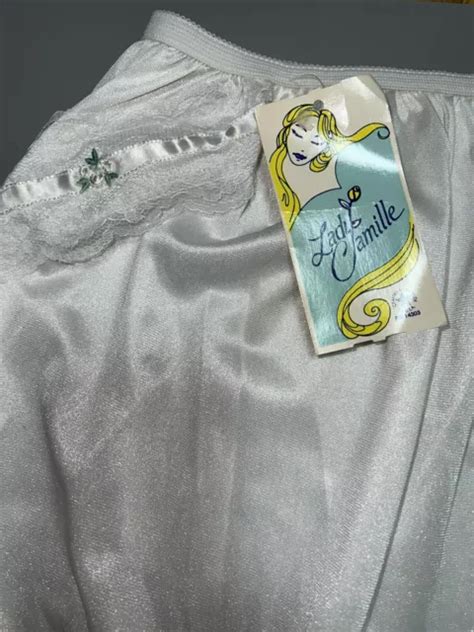 Vtg Pillow Tab Granny Mushroom Gusset Nylon Shiny Brief Panties Plus 5x