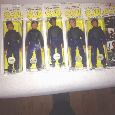 Ljn Swat Nib Complete Set Of All 5 Characters Mego Emergency Rookies
