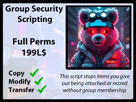 Second Life Marketplace Group Security Scripting V1 0