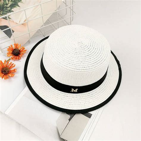 Капелюх жіночий річна канотьє в стилі Maison Michel біла ціна 355 грн — Prom Ua Id 728617276