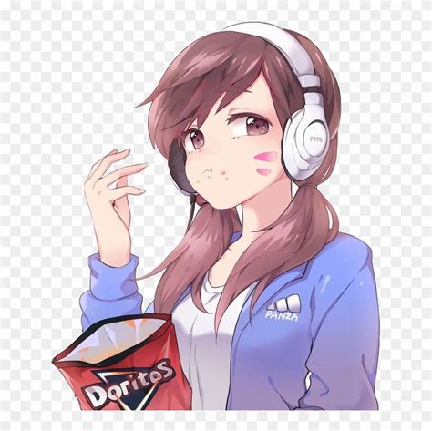 D Va Overwatch Dv A Doritos Fan Art Free Png Gamer Girl Png Images Cute Picture