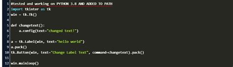 Tkinter Label Change Text