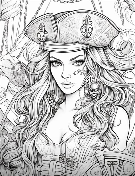 Girl Pirate Coloring Page Worksheets And Coloring Pages
