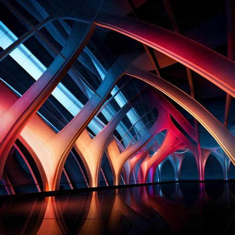 Premium Photo Mathematical Architecture Lights Lines And Shapes Abstract