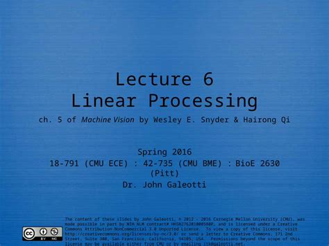Pptx Lecture 6 Linear Processing Ch 5 Of Machine Vision By Wesley E