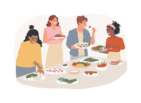 Vegetarian Buffet Isolated Cartoon Illustrations 46806013 Vector Art