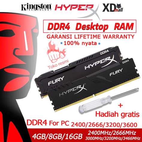 Kingston Hyperx Fury Ram Ddr4 4gb 8gb 16gb 2400mhz 2666mhz 3200mhz Desktop Ram Dimm Memory For
