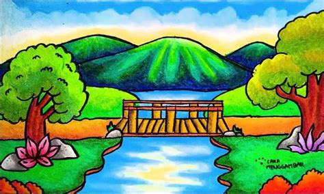40 Contoh Gambar Pemandangan Alam Yang Mudah Ditiru