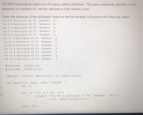 Solved The Following Program Makes Use Of A Macro Called Chegg Com