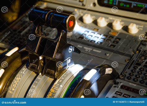 Airbus A320 Thrust Levers Stock Image Image Of Cockpit 91163873