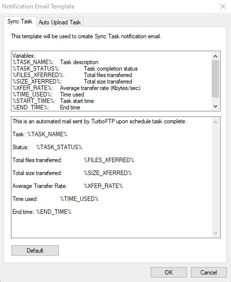 Email Report After Schedule Task Turboftp User Manual