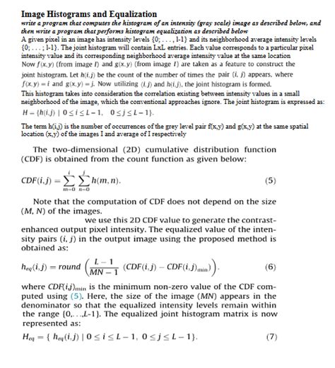 Image Histograms And Equalization Write A Program
