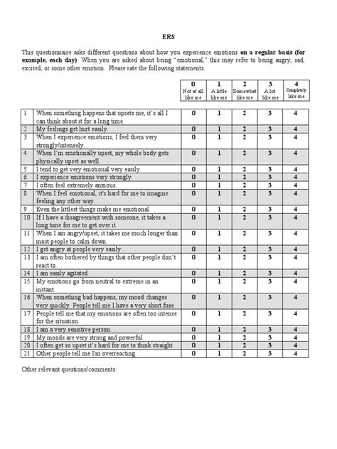 Emotion Reactivity Scale 2008 Measure Pdf Emotions Subjective Experience