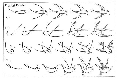 Simple Ways That Teaches You How To Draw Simple Craft Ideas Birds Flying Flying Bird