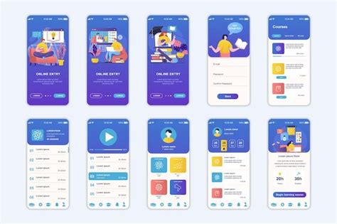 Premium Vector Education Concept Screens Set For Mobile App Template Ui Ux Gui User Interface
