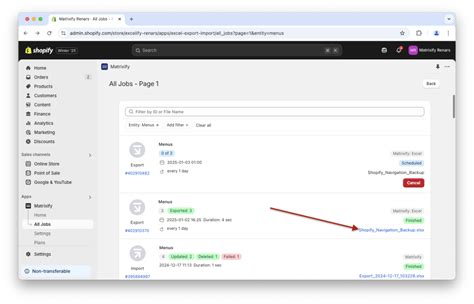 Backup And Restore Shopify Navigation Menus Matrixify App