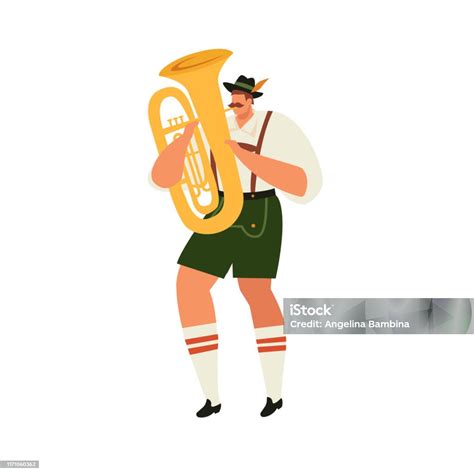 옥토버 페스트 뮤지션 세계 최대 맥주 축제 는 트럼펫 아코디언과 드럼 음악 밴드를 연주 역사적인 의상 퍼레이드 뮤지션을 열고