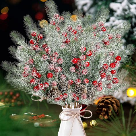 Jwshufel Artificial Cedar Branches Christmas Decor Green Realistic Flexible Picks For Indoor And