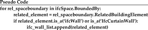 extracting the space s bounded walls using the semantic query