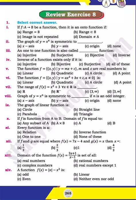 Functions And Graphs Unit 8 Mathematics 11th Text Book