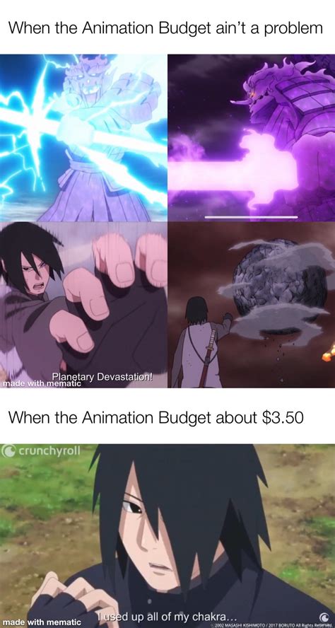 When Your Chakra Levels Power Are Equal To The Animation Budget R Boruto