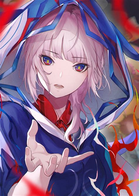 Safebooru 1girl Abstract Background Absurdres Blue Eyes Commentary