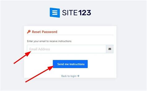 redefinir sua senha de login centro de suporte site123