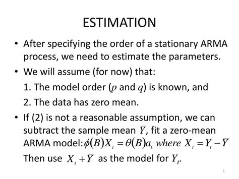 Stat 497 Lecture Notes 9 Estimation Ppt Download