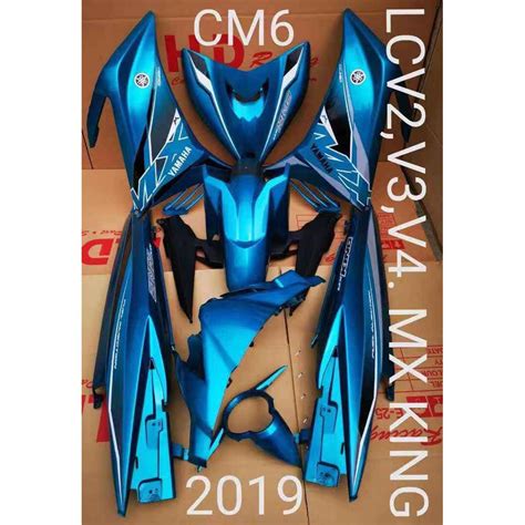 Lc V1 V2 V3 V4 V5 Cover Set 2k Sticker Tanam Cm6 Cyan Blue Green Hijau Y15 Yamaha Lc135 Body