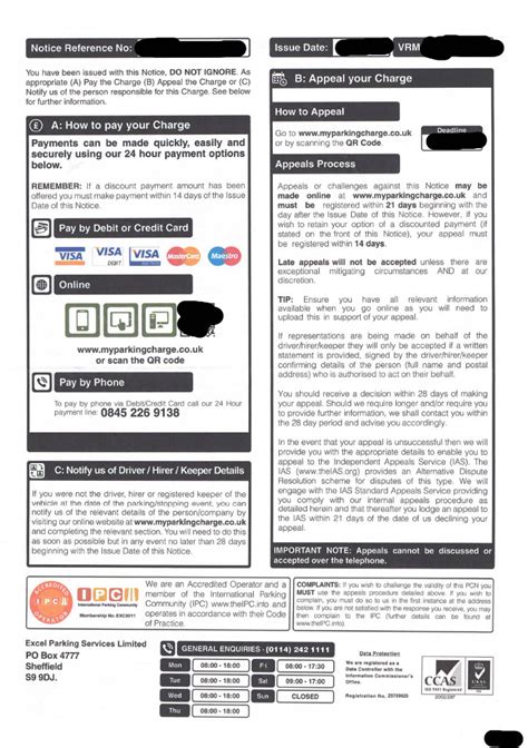 excel parking charge — moneysavingexpert forum